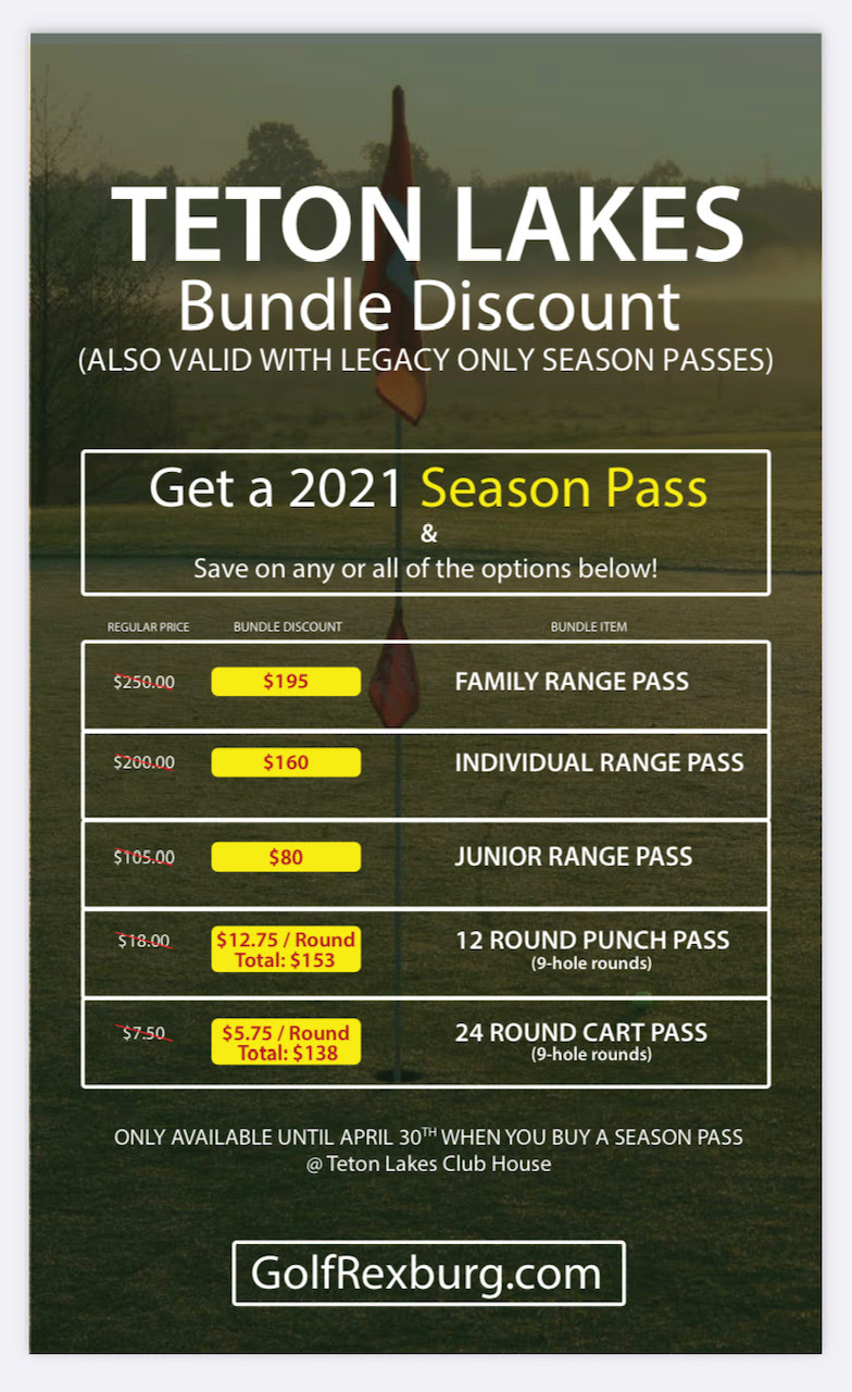 Teton Lakes Golf Course: 2021 Season Pass Holiday Sale! - The Dealio